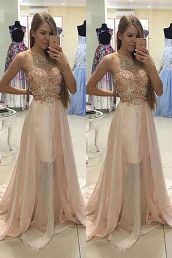 Light Pink Prom Dresses,chiffon Prom Dress,beading Prom Dresses on Luulla
